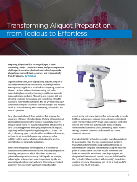Transforming Aliquot Preparation from Tedious to Effortless | Lab Manager