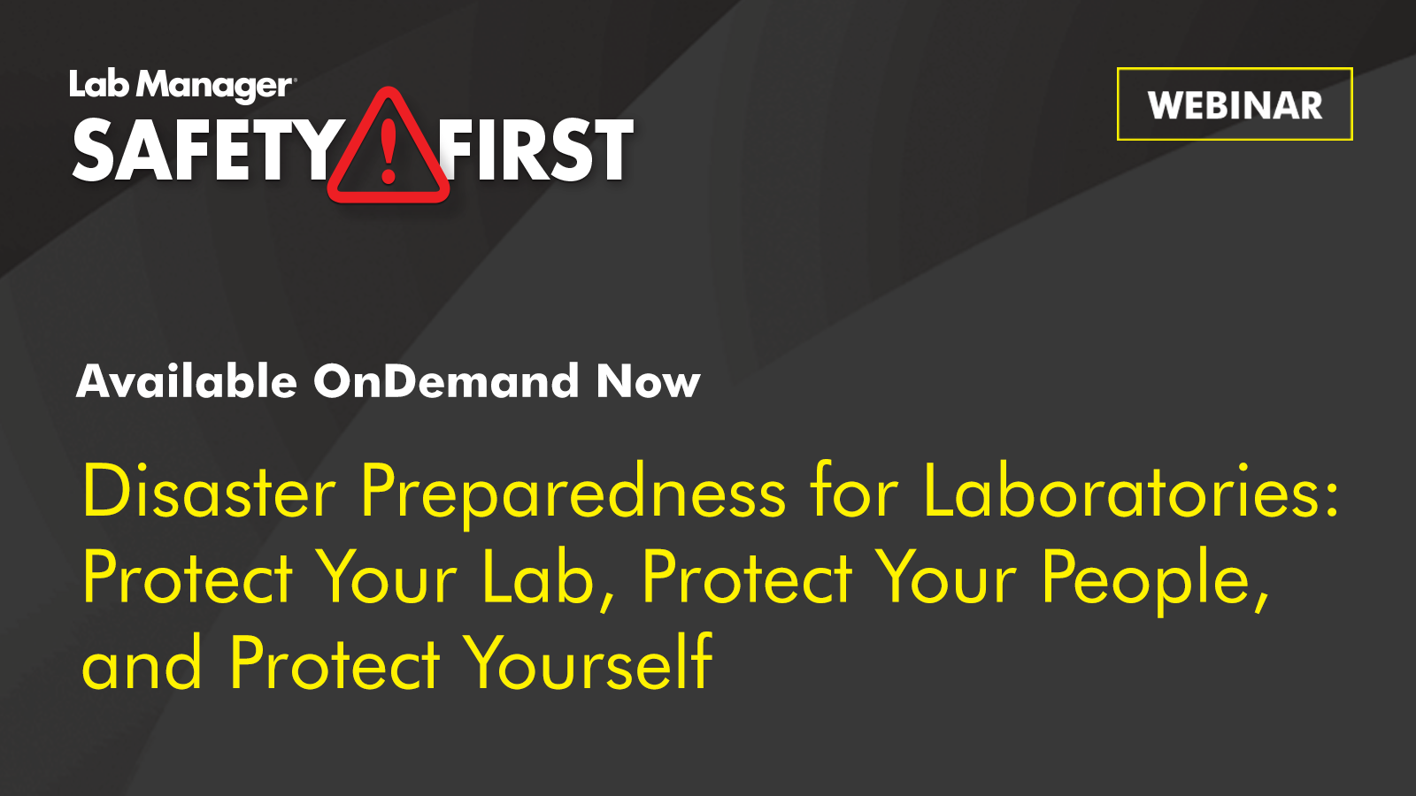 Lab Manager Disaster Preparedness Webinar